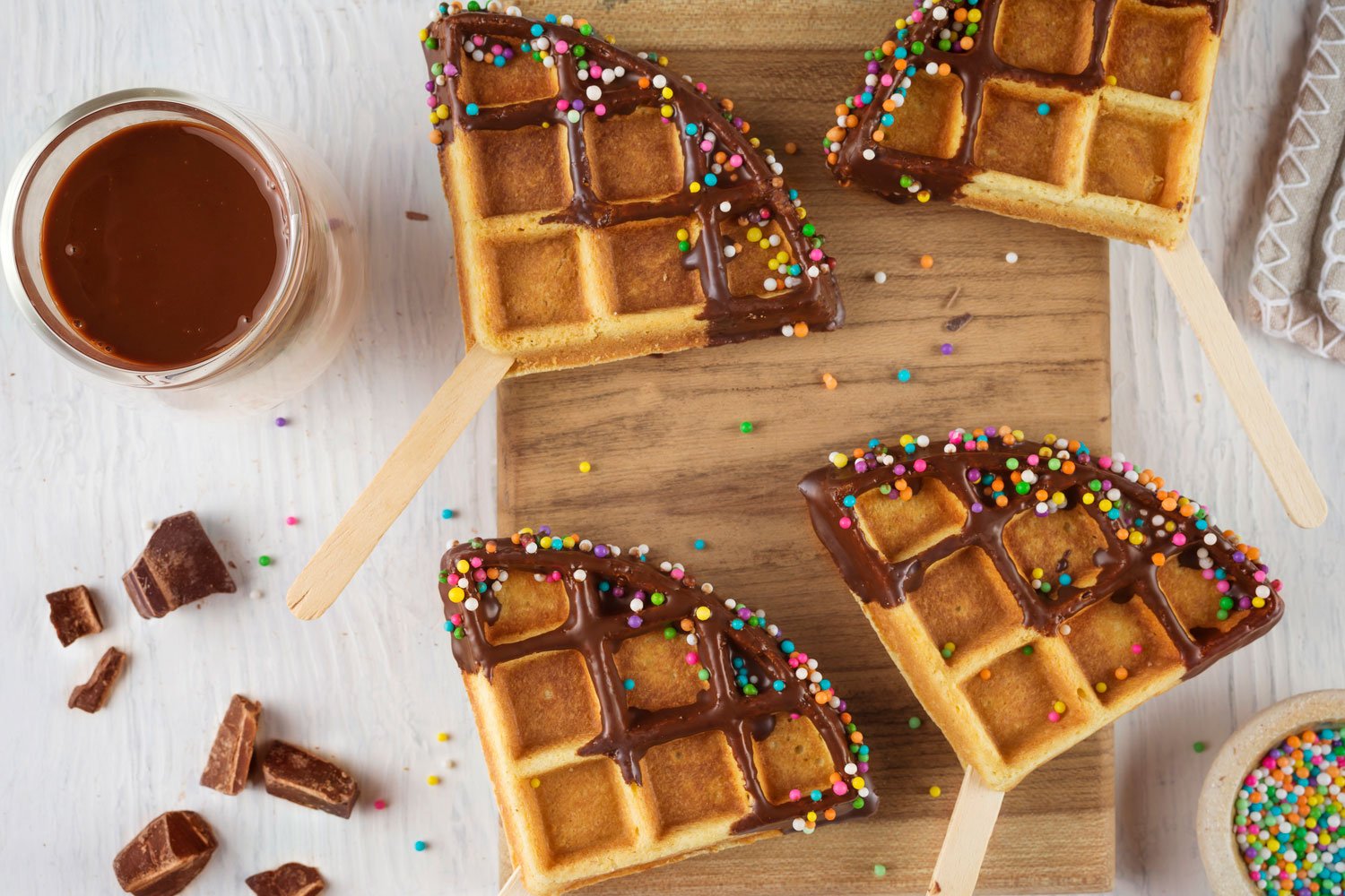 Paletas de waffles - Revista Maxi Online